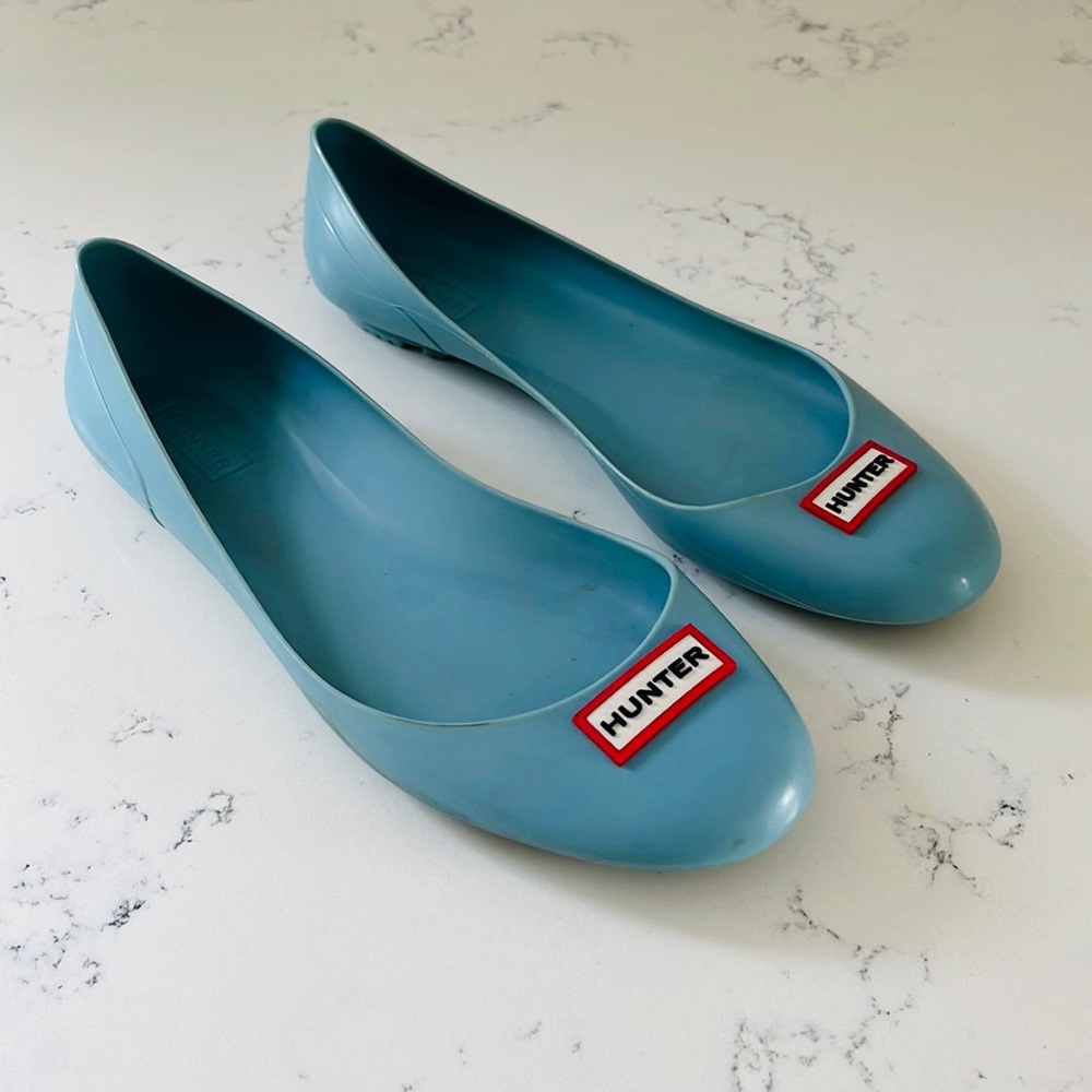 Hunter Romilly Light Blue Rubber Ballerina Flats - Gem